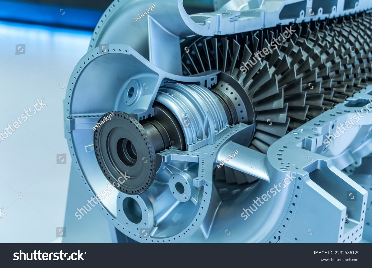 stock-photo-model-of-turbine-engine-with-longitudinal-section-for ...